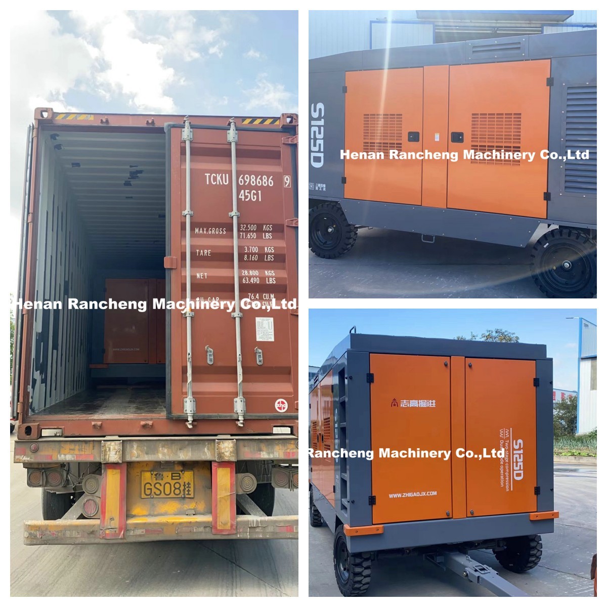 S125D Air Compressor Container Loading for Spanish Customers