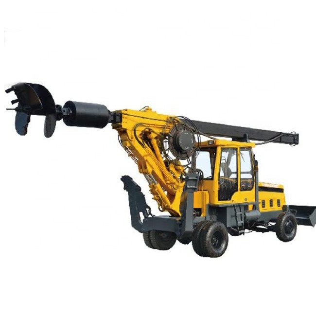 Wheeled Rotary Drilling Rig Pressure Type Drilling 11m / 13m / 15m ...