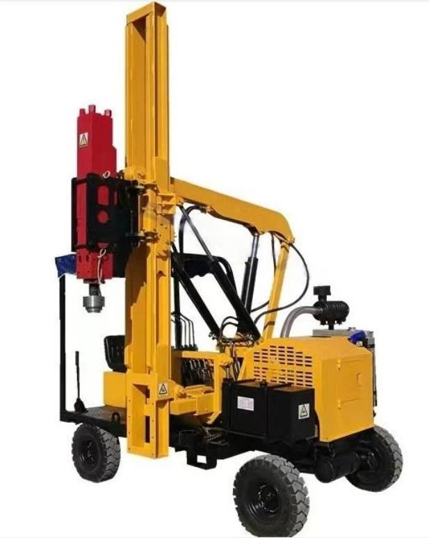 Solar Pile Driving Equipment 39KW Engine 170 cm Drilling Depth 260cm ...